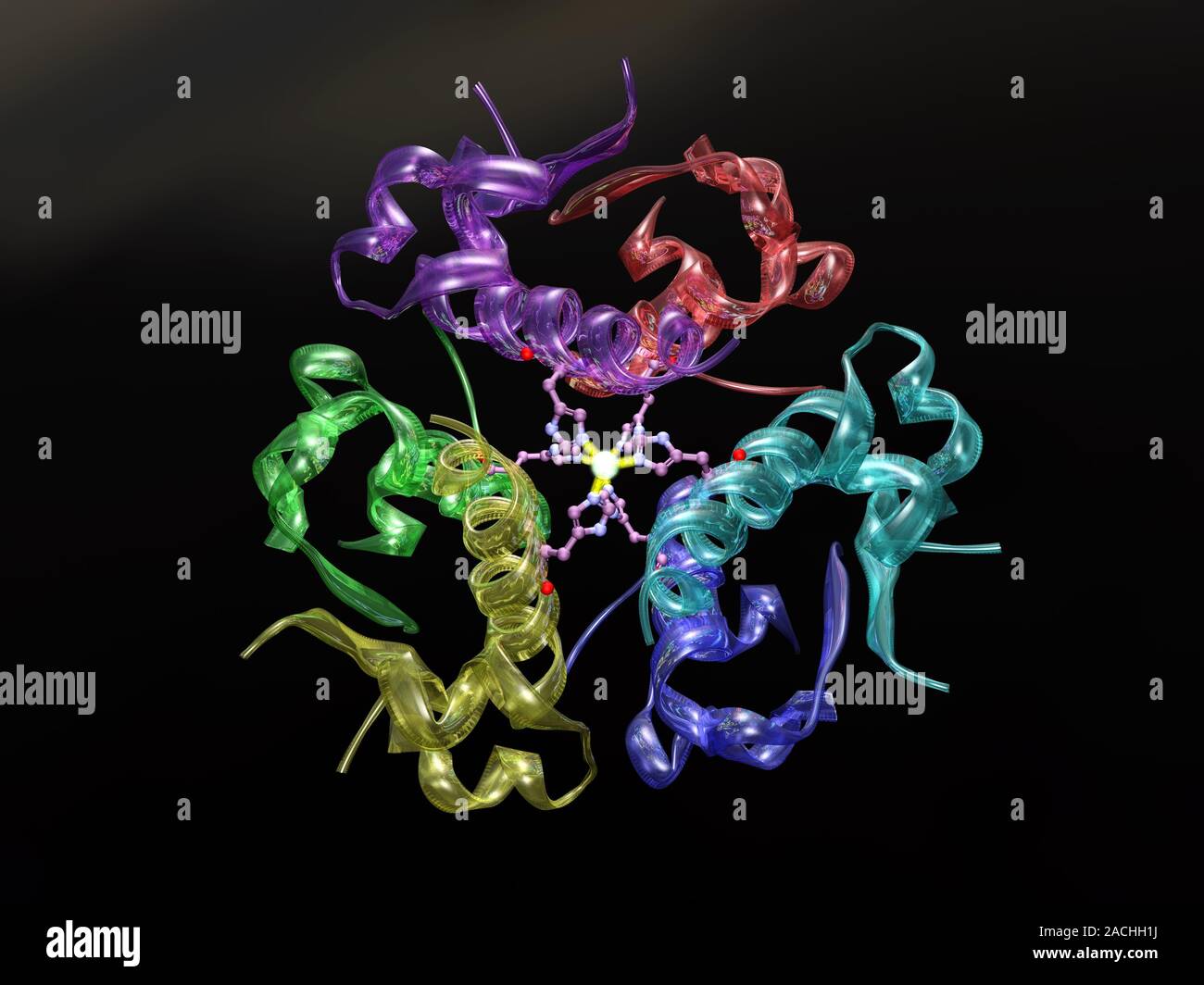 Insulin molecule. Computer model showing the structure of a molecule of ... Insulin molecule. Computer model showing the structure of a molecule of ...
