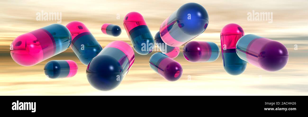 Drug capsules, computer artwork Stock Photo - Alamy