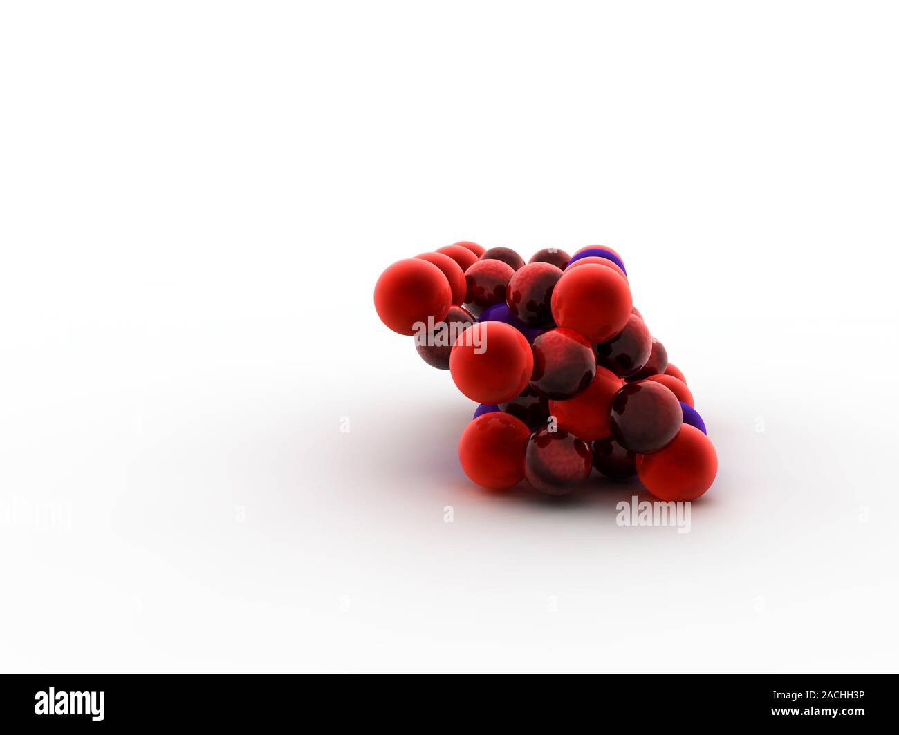 Ruby crystal. Computer artwork showing the structure of a ruby crystal ...