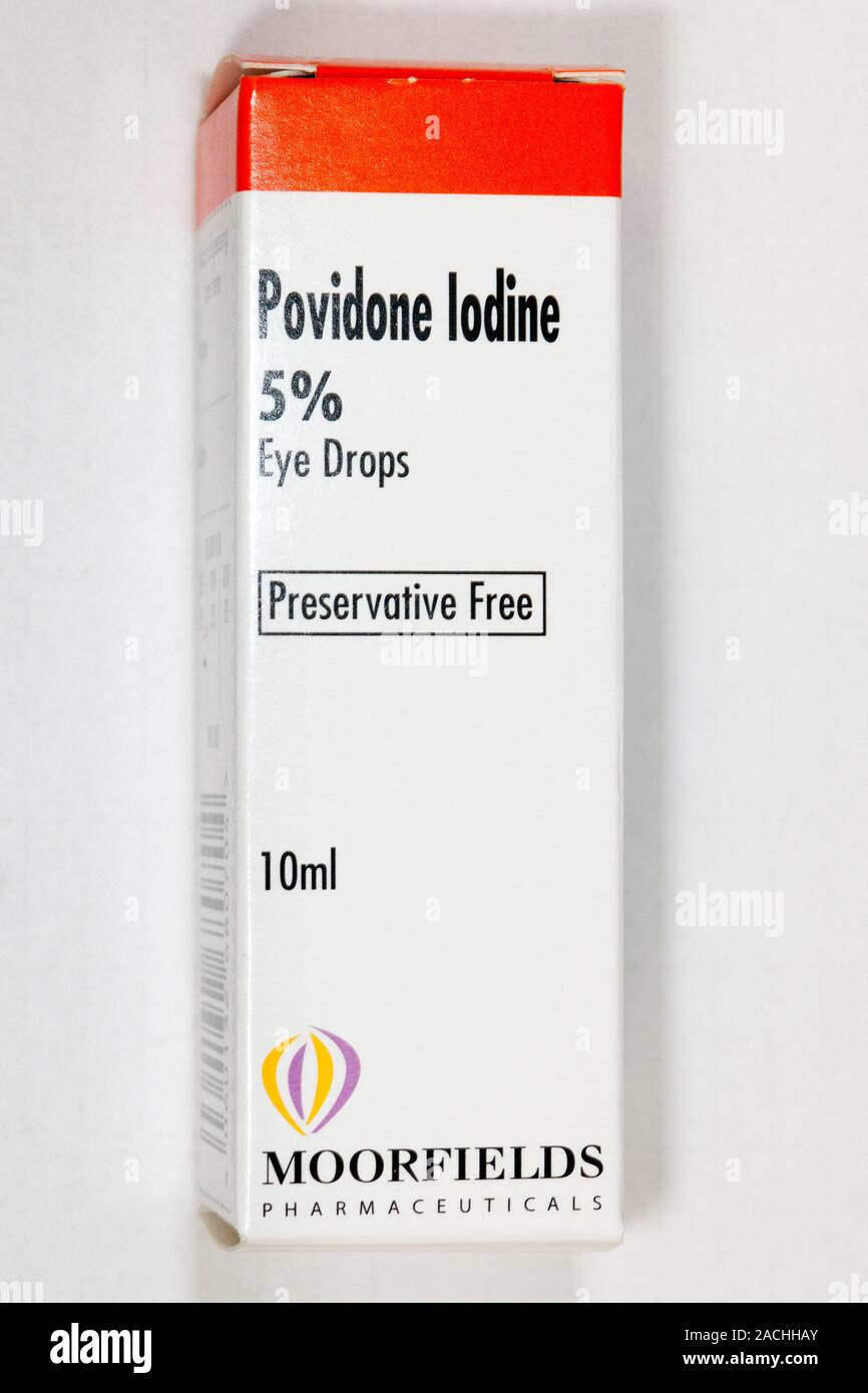 Iodine eye drops. This is Povidone Iodine, a chemical complex of ...