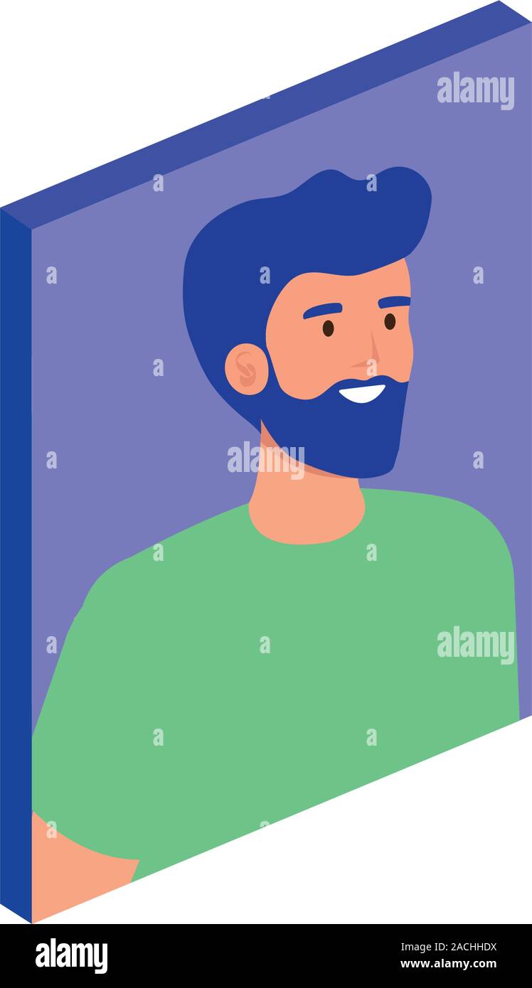 Isometric man beard avatar Stock Vector Images - Alamy