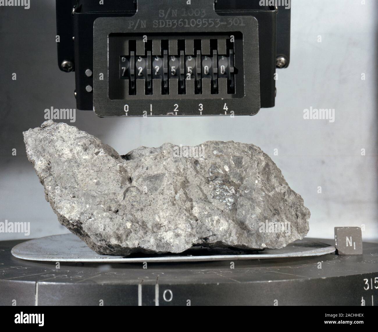 Moon rock sample. Sample of lunar rock collected by Apollo 17 ...