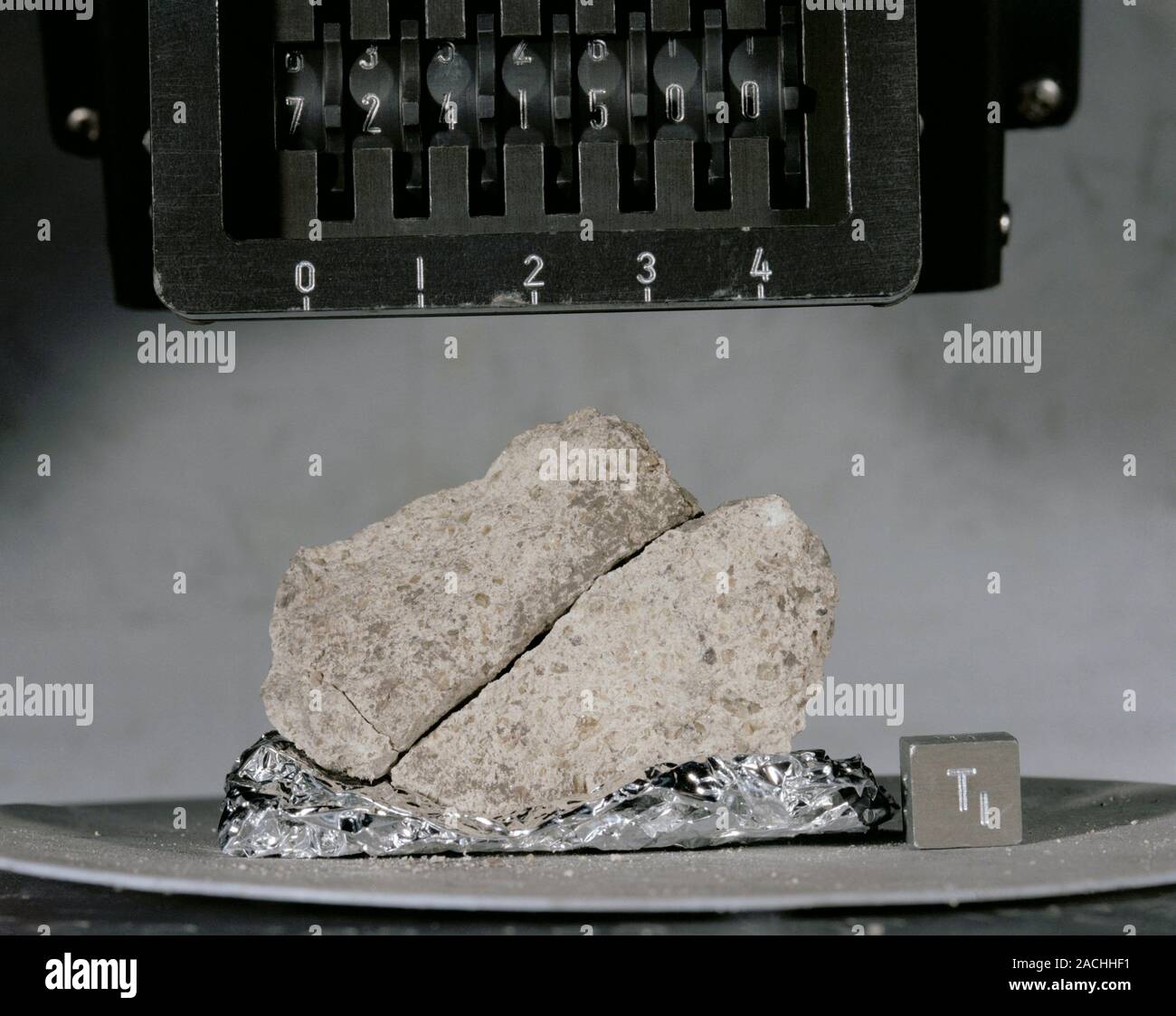 Moon rock sample. Sample of lunar rock collected by Apollo 17 ...
