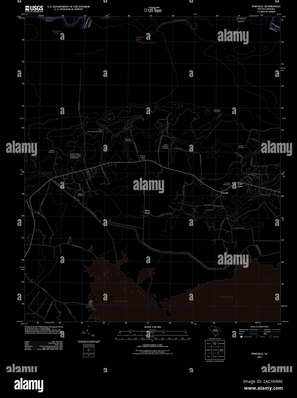 Map of pineville hi-res stock photography and images - Alamy