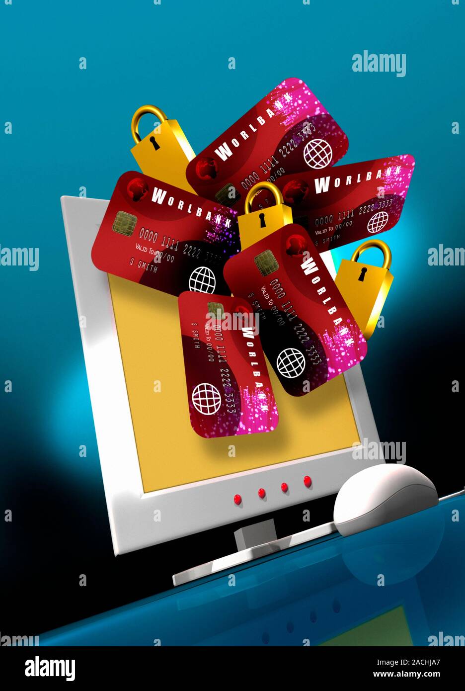 Internet shopping security, conceptual artwork Stock Photo - Alamy