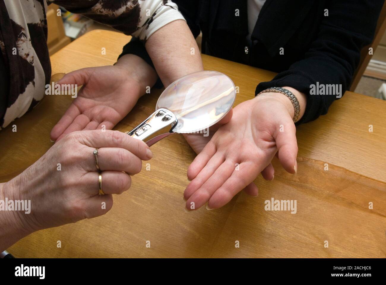 Palm reading. Palmistry, also called chiromancy, is a belief that a ...
