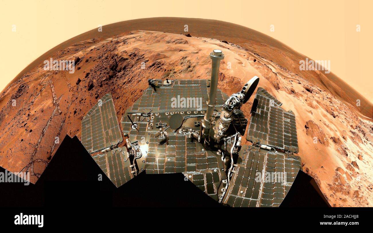 Spirit rover on Mars. Self portrait of NASA's Mars exploration rover ...