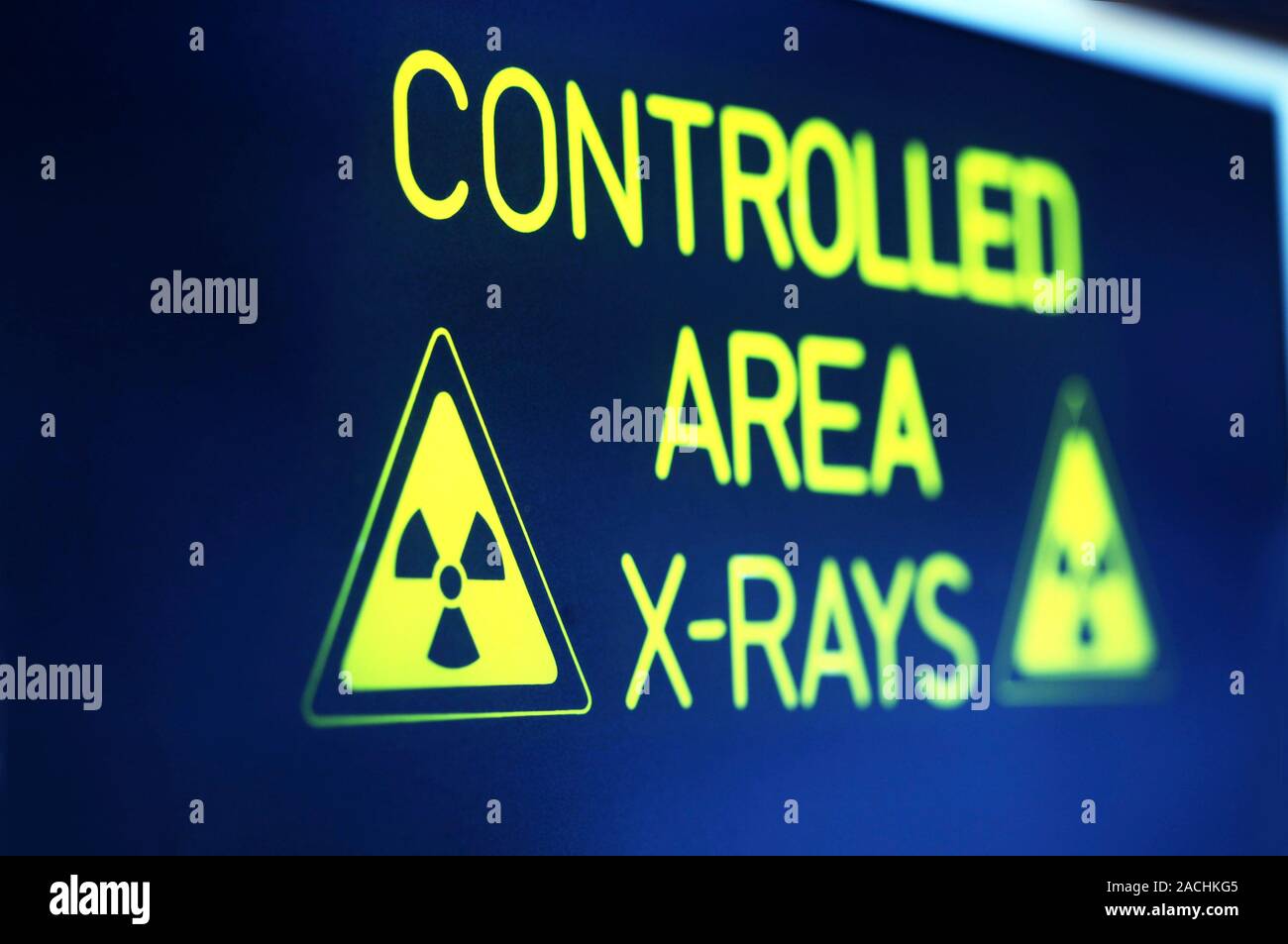 Radiation warning signs in an hospital X-ray department Stock Photo - Alamy