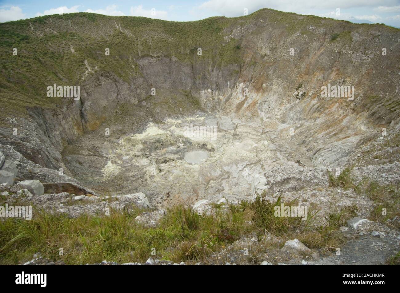 Mahawu volcano crater. At the centre of the crater, which is 180 metres ...