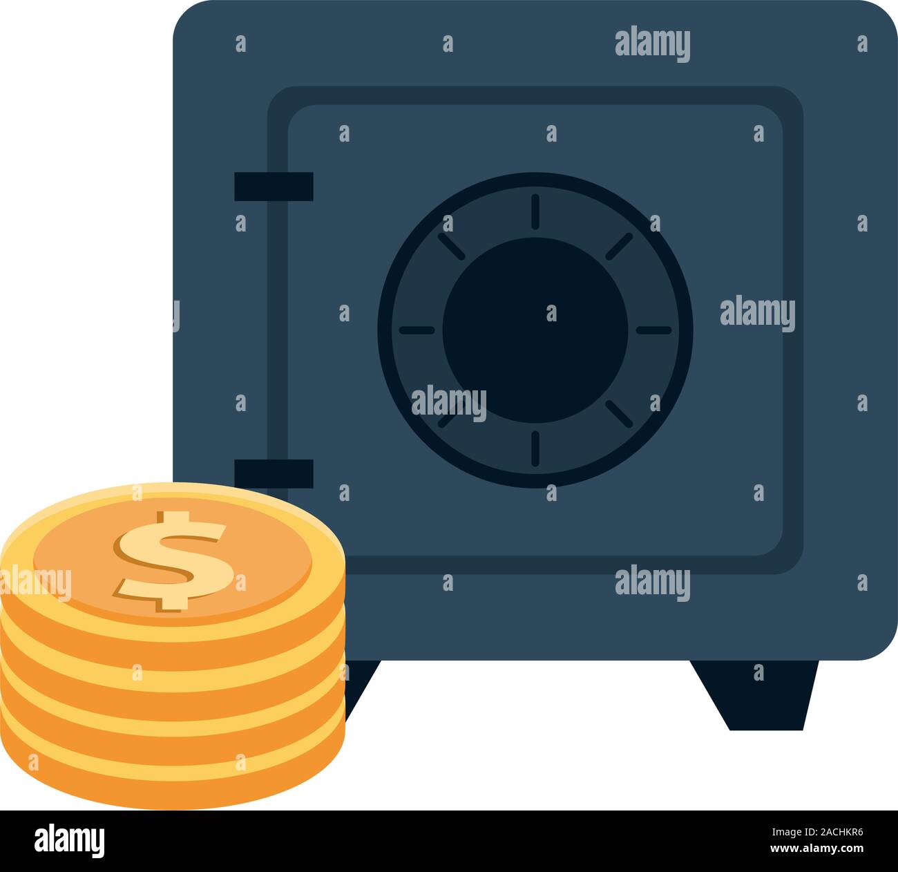 Safe box golden coins Stock Vector Images - Alamy