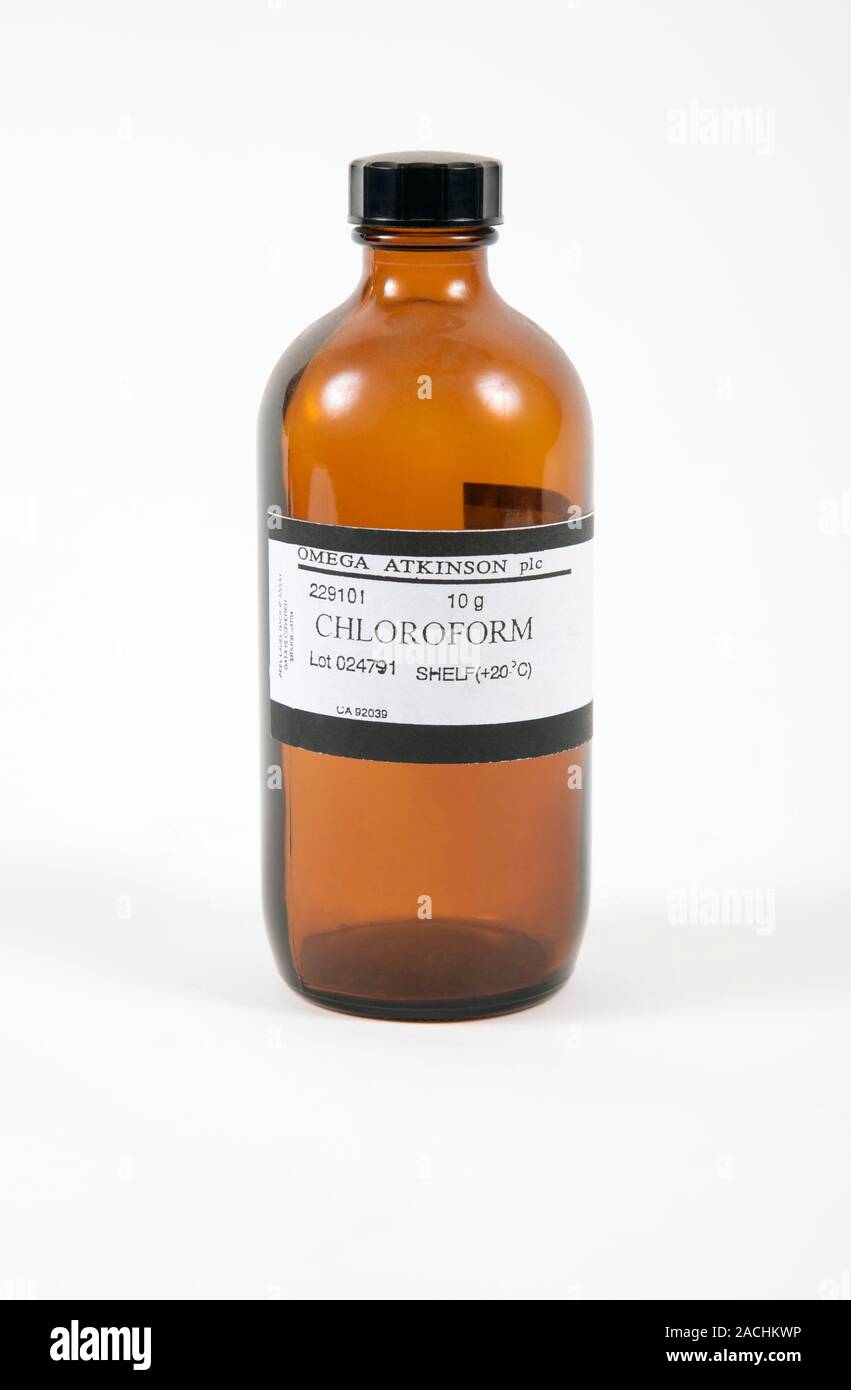 Empty chloroform bottle Stock Photo - Alamy