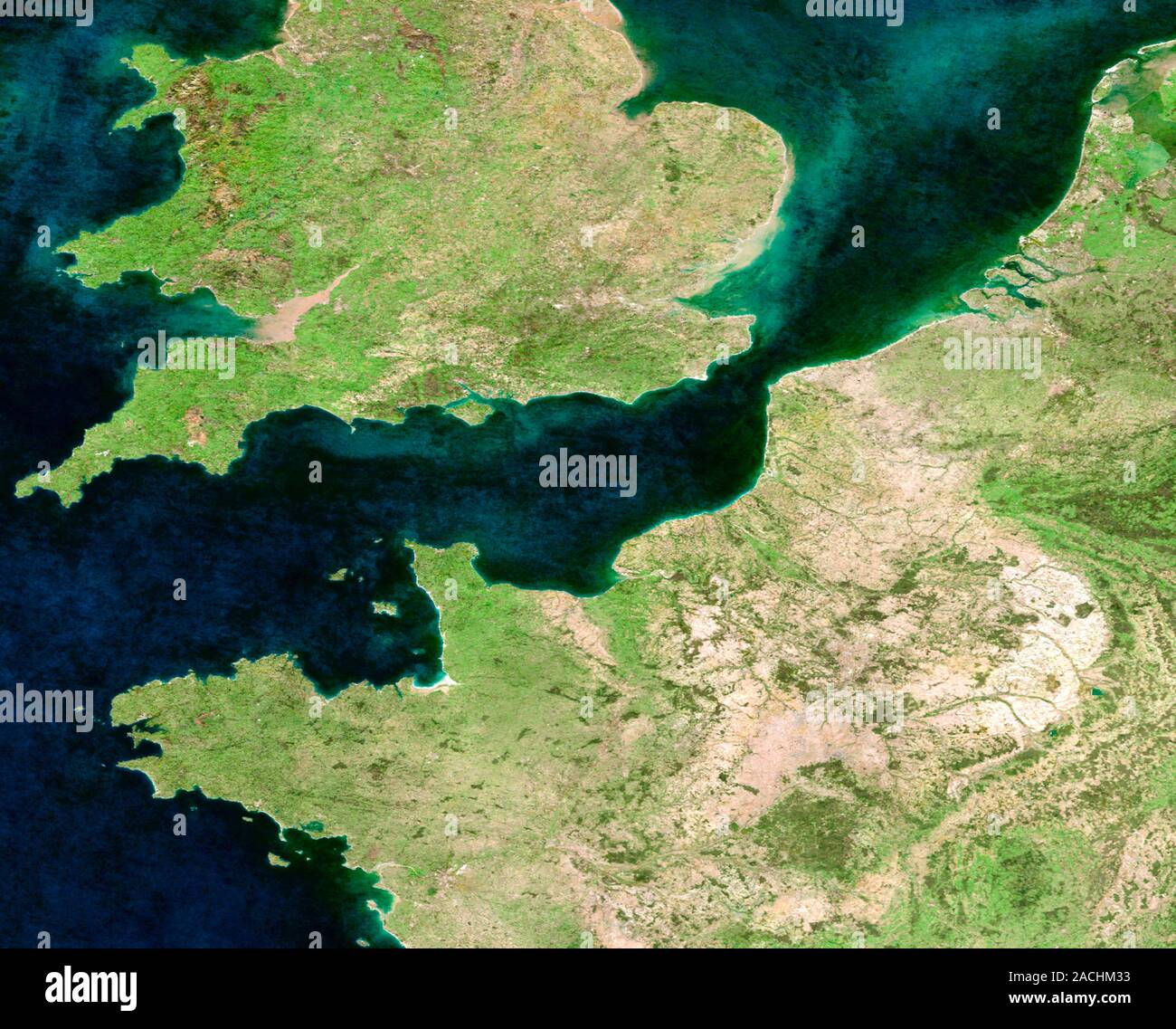 English Channel. Satellite image of the English Channel, the stretch of ...