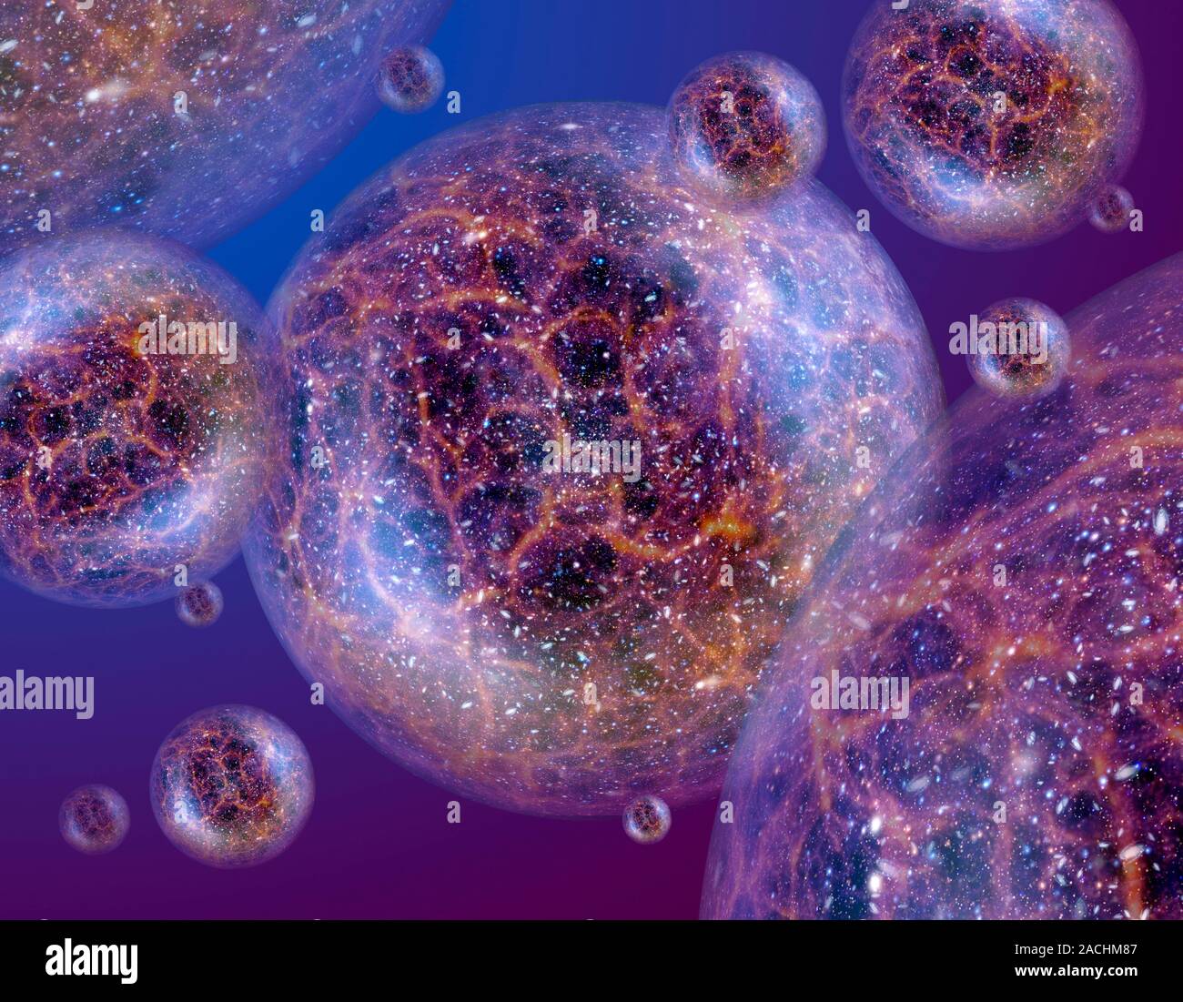 Multiverse. Conceptual computer artwork of multiple universes ...