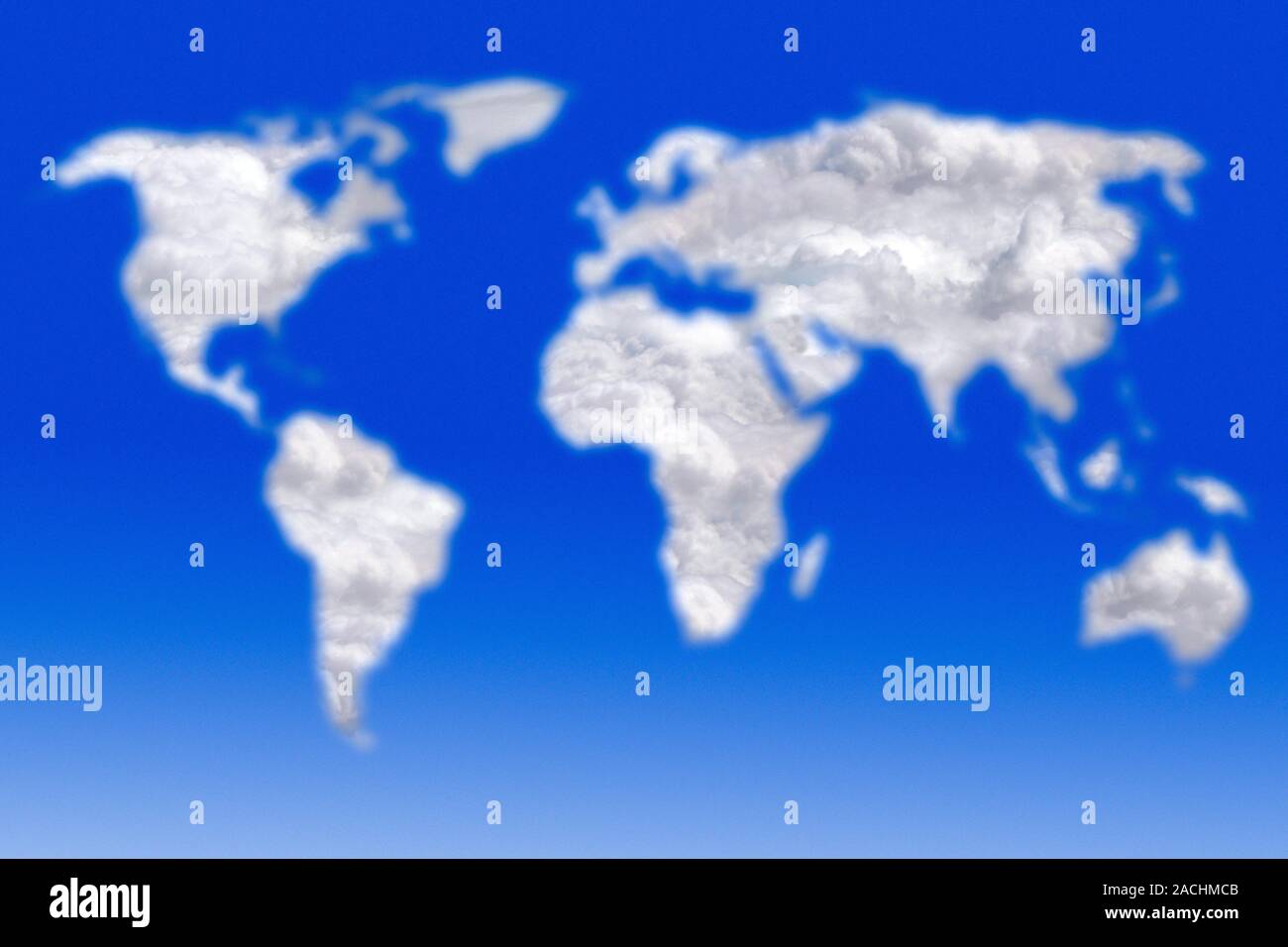Cloud world map, computer artwork Stock Photo - Alamy