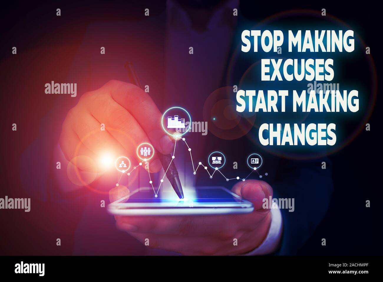 Handwriting text writing Stop Making Excuses Start Making Changes ...
