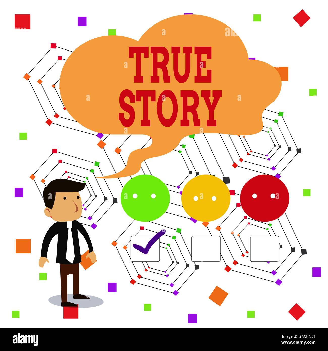 Handwriting text True Story. Conceptual photo The day to day ...