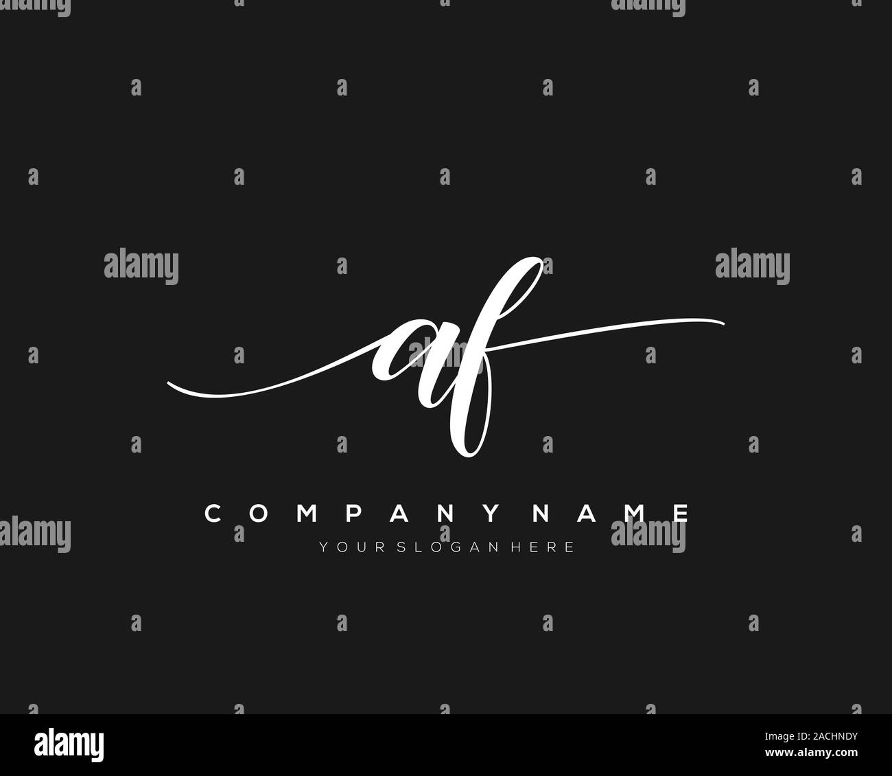 Initial Letter AF handwriting logo vector Stock Vector Image & Art - Alamy
