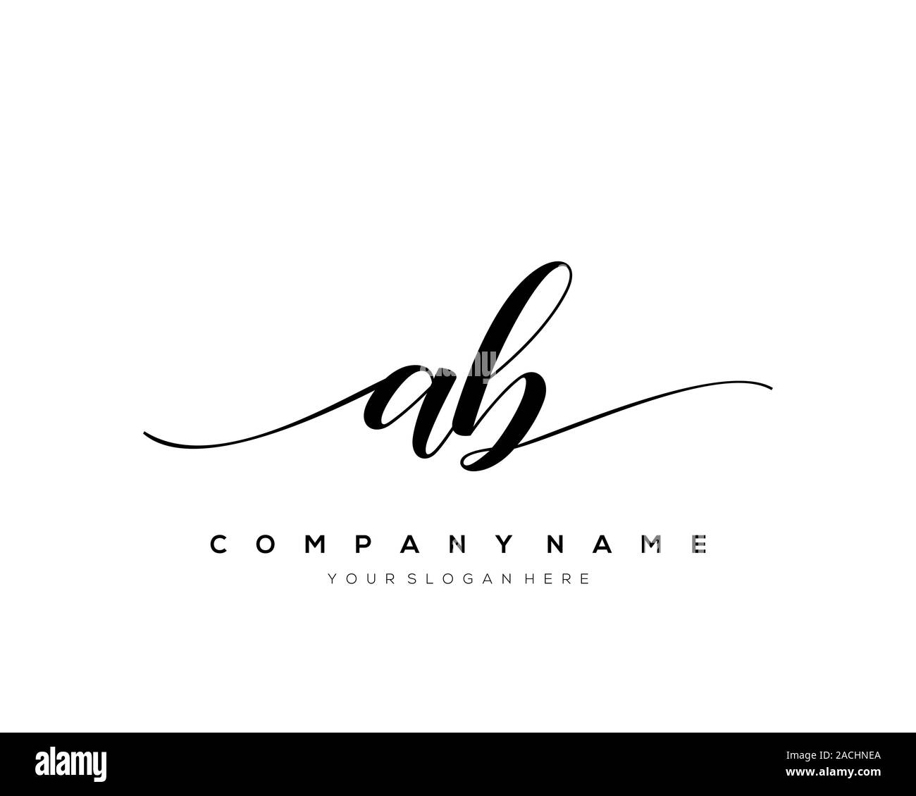 Initial Letter AB handwriting logo vector Stock Vector Image & Art - Alamy