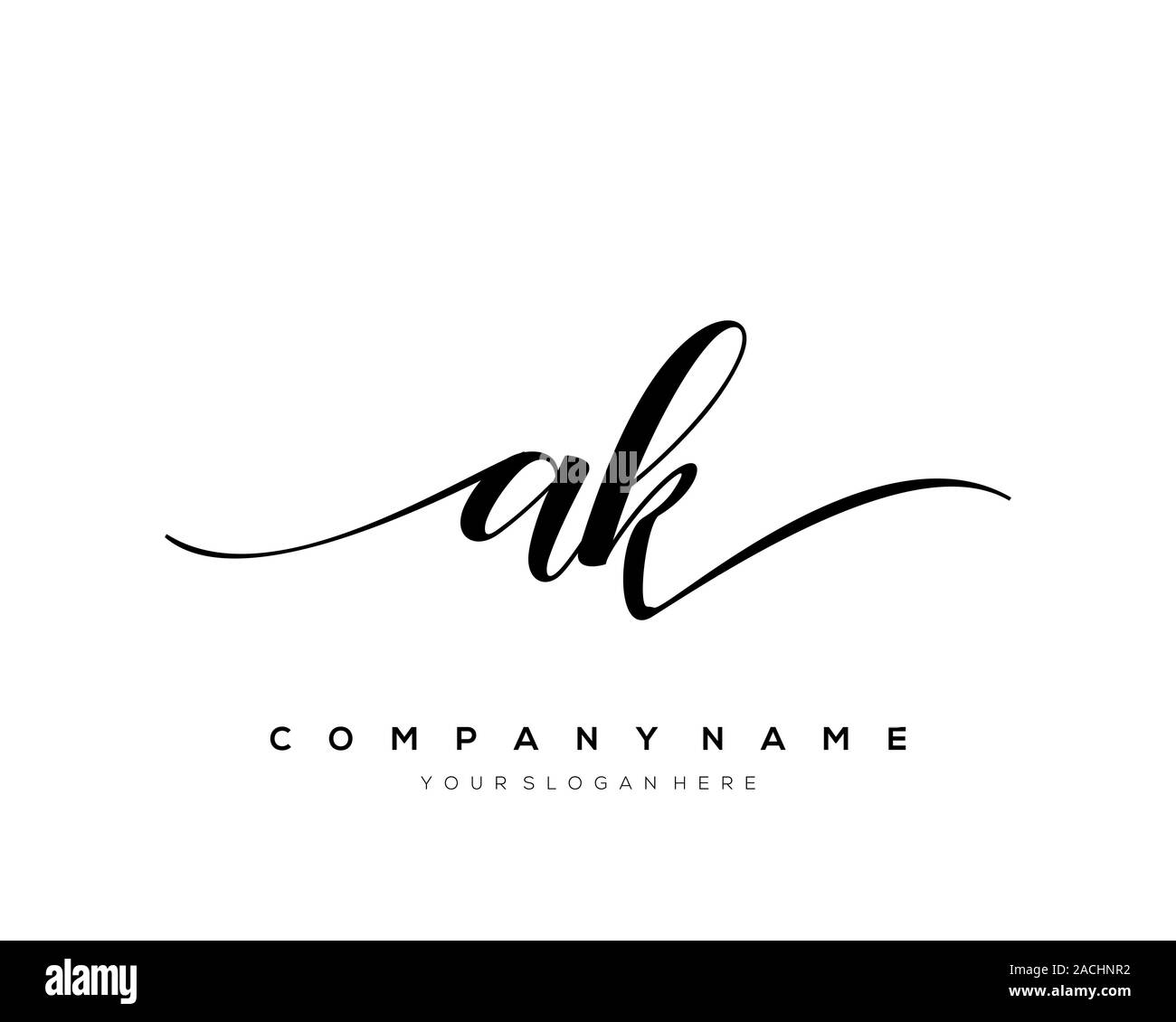 Initial Letter AK handwriting logo vector Stock Vector Image & Art - Alamy