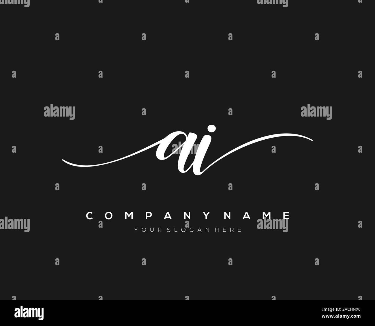 Initial Letter AI handwriting logo vector Stock Vector Image & Art - Alamy