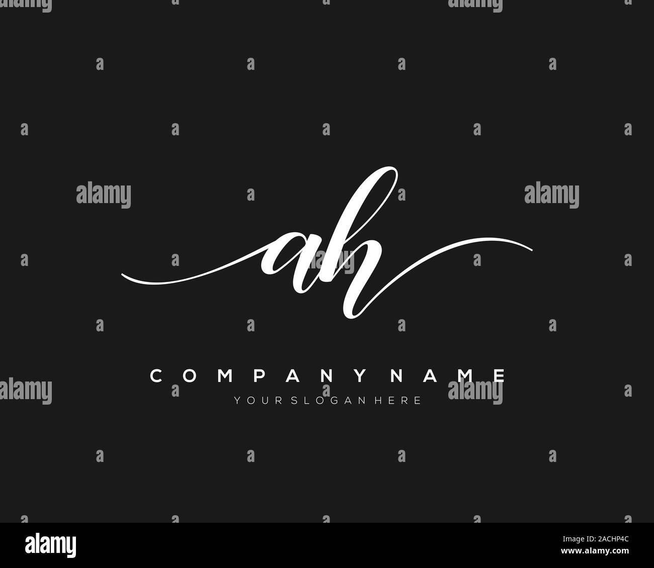 Initial Letter AH handwriting logo vector Stock Vector Image & Art - Alamy