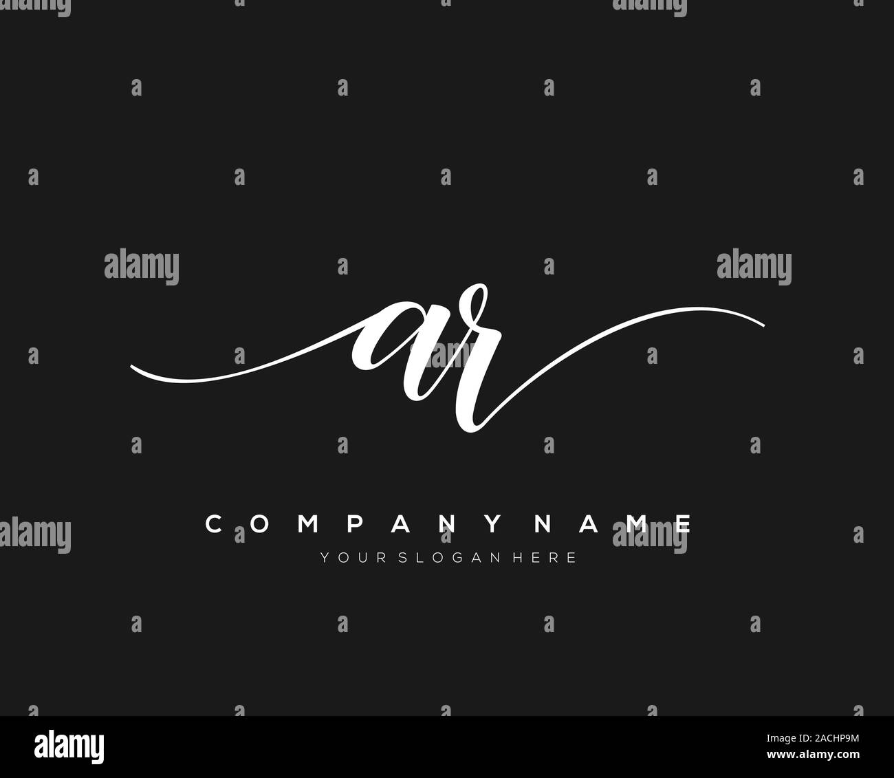 Initial Letter AR handwriting logo vector Stock Vector Image & Art - Alamy