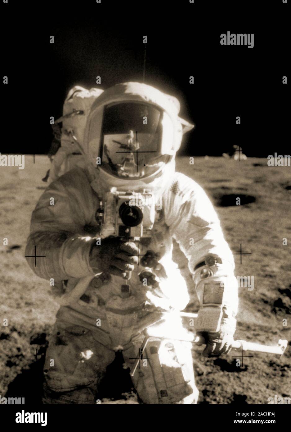 Astronaut Charles Conrad on the Moon during the Apollo 12 moon landings ...