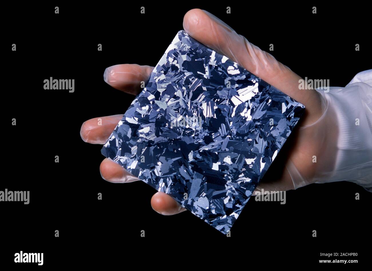 Photovoltaic cell manufacturing. Square polycrystalline silicon wafer ...