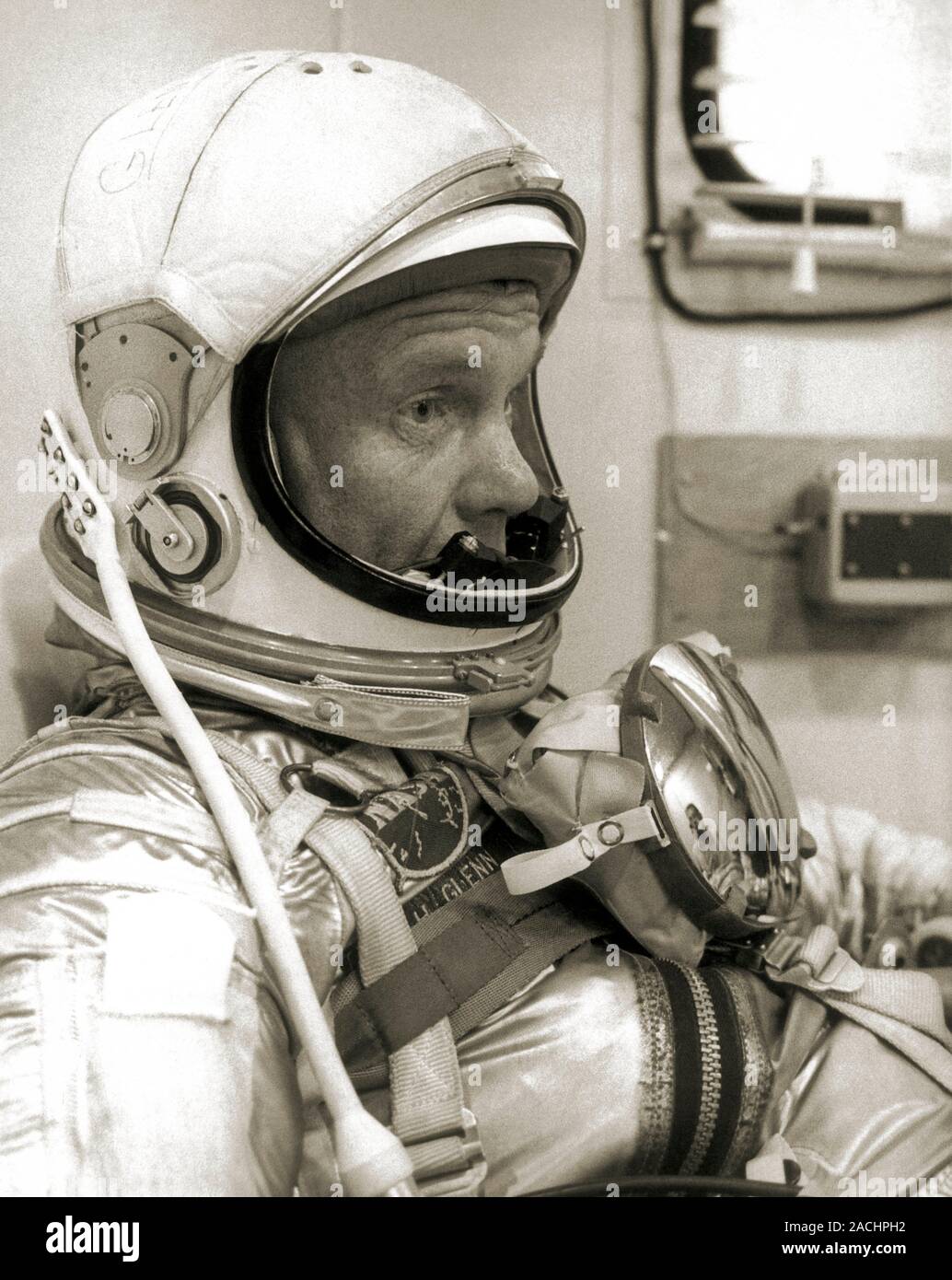 John Glenn (1921-2016), American astronaut, ready to enter the ...