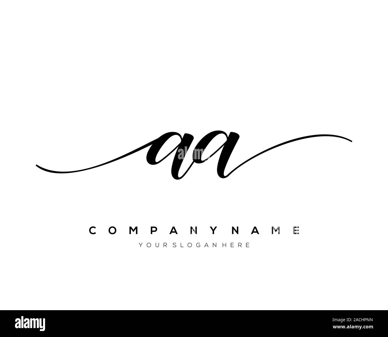 Initial Letter AA handwriting logo vector Stock Vector Image & Art - Alamy