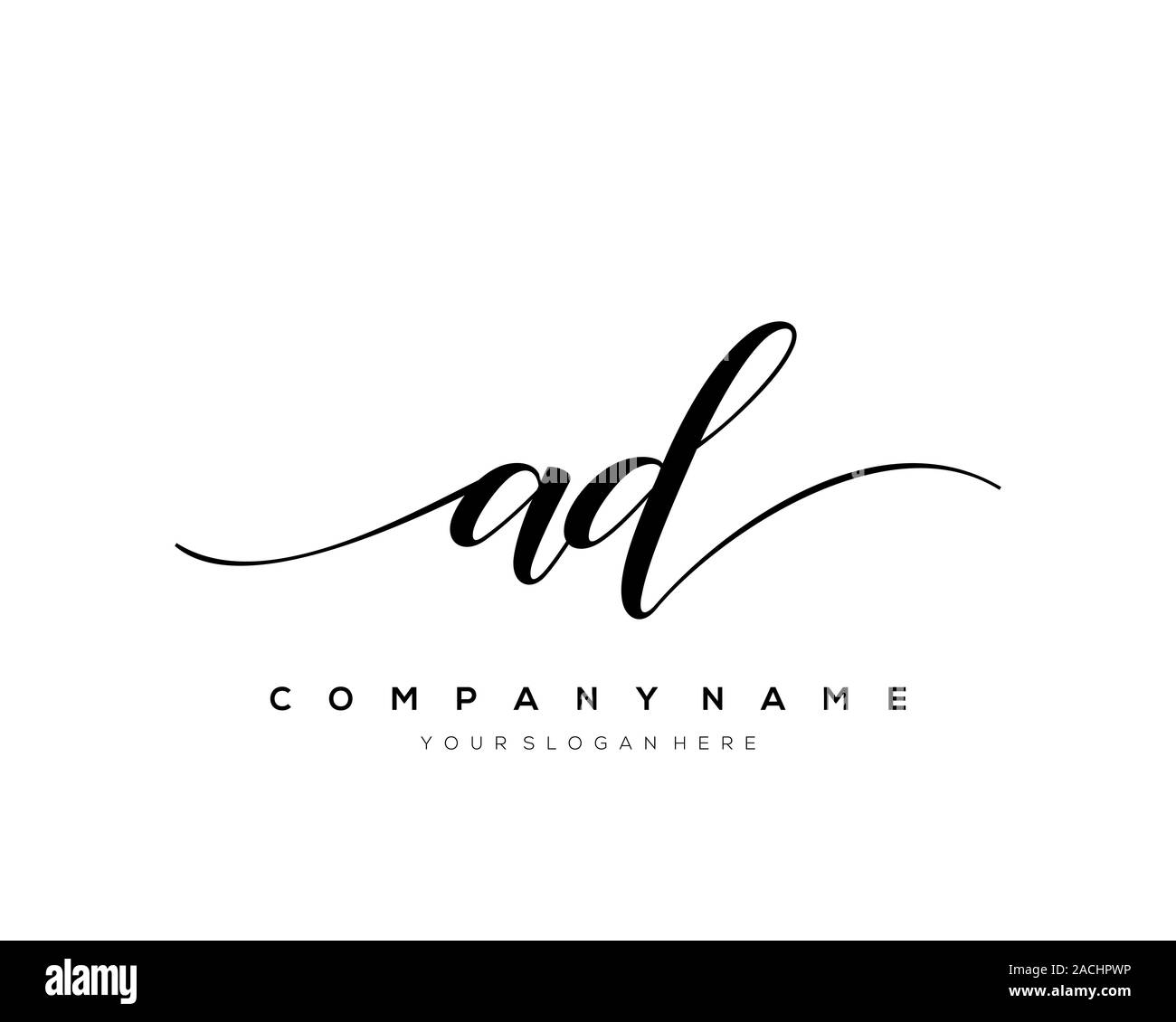 Initial Letter AD handwriting logo vector Stock Vector Image & Art - Alamy