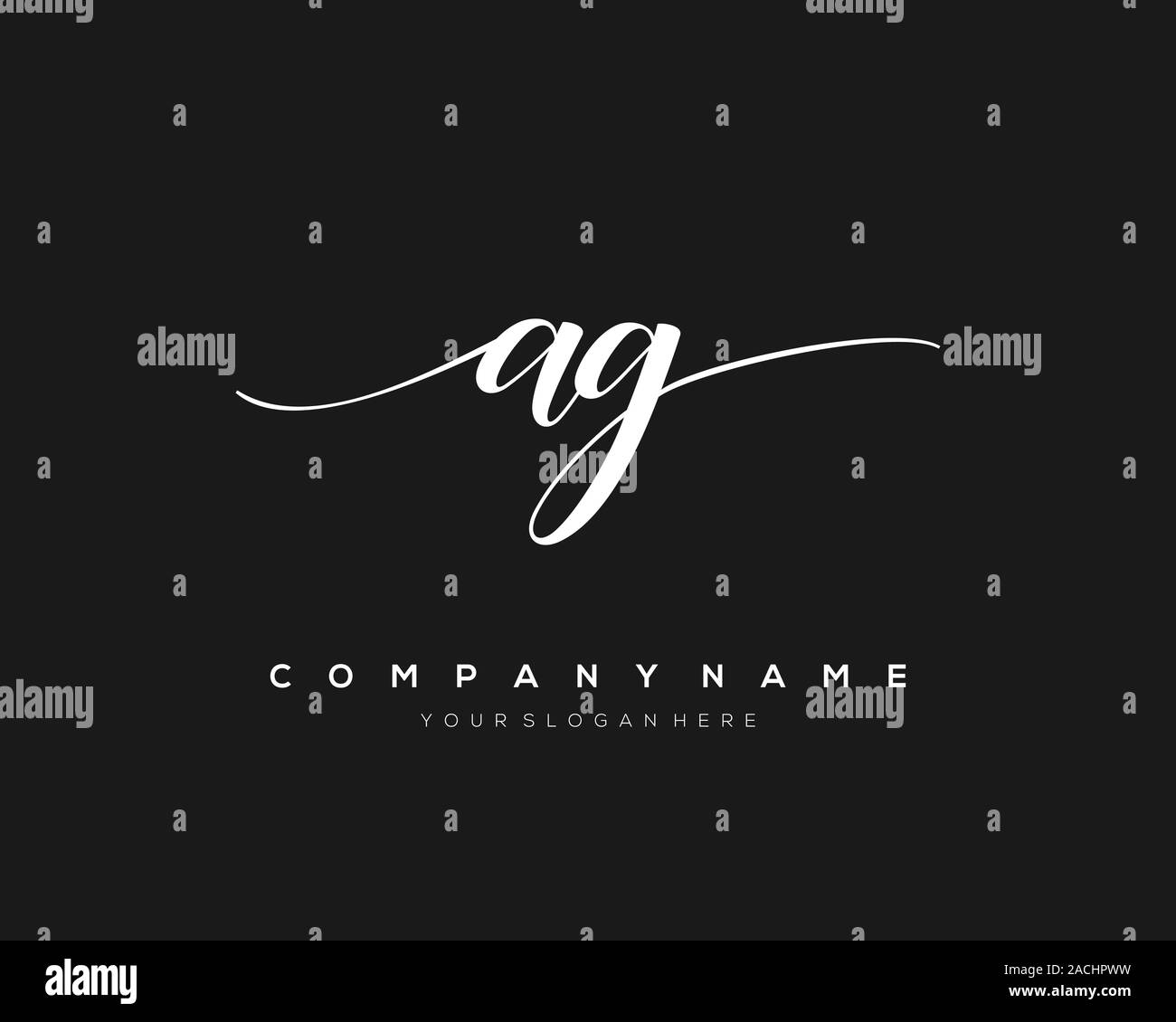 Initial Letter AG handwriting logo vector Stock Vector Image & Art - Alamy