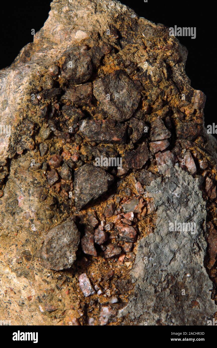 Rock from meteorite impact crater. This rock, which is known as Bunte ...