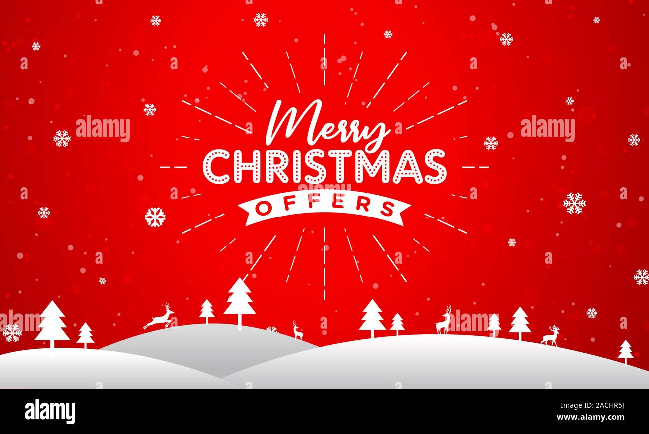 Merry Christmas Offers Banner, Logo Design, Sticker, Concept, Card ...