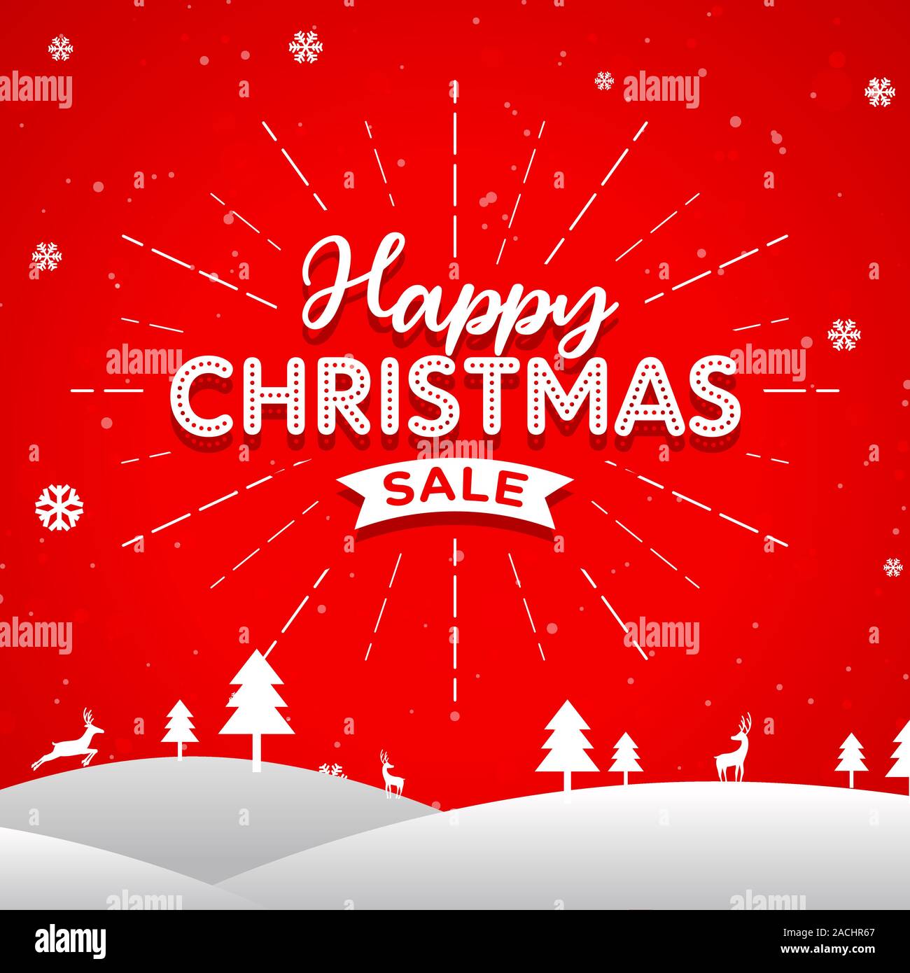 Happy Christmas Sale Offers Banner, Logo Design, Sticker, Concept, Card ...