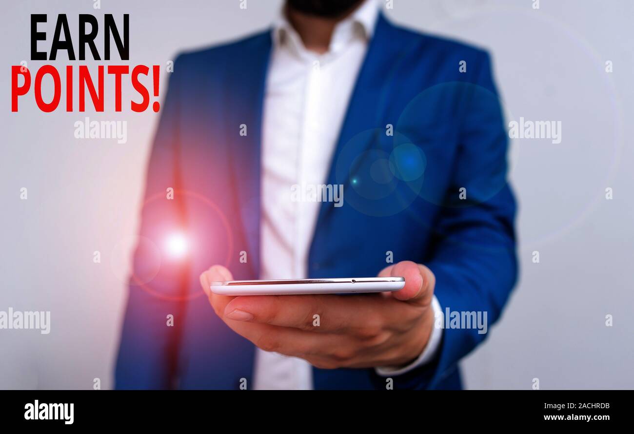 Word writing text Earn Points. Business photo showcasing collecting ...