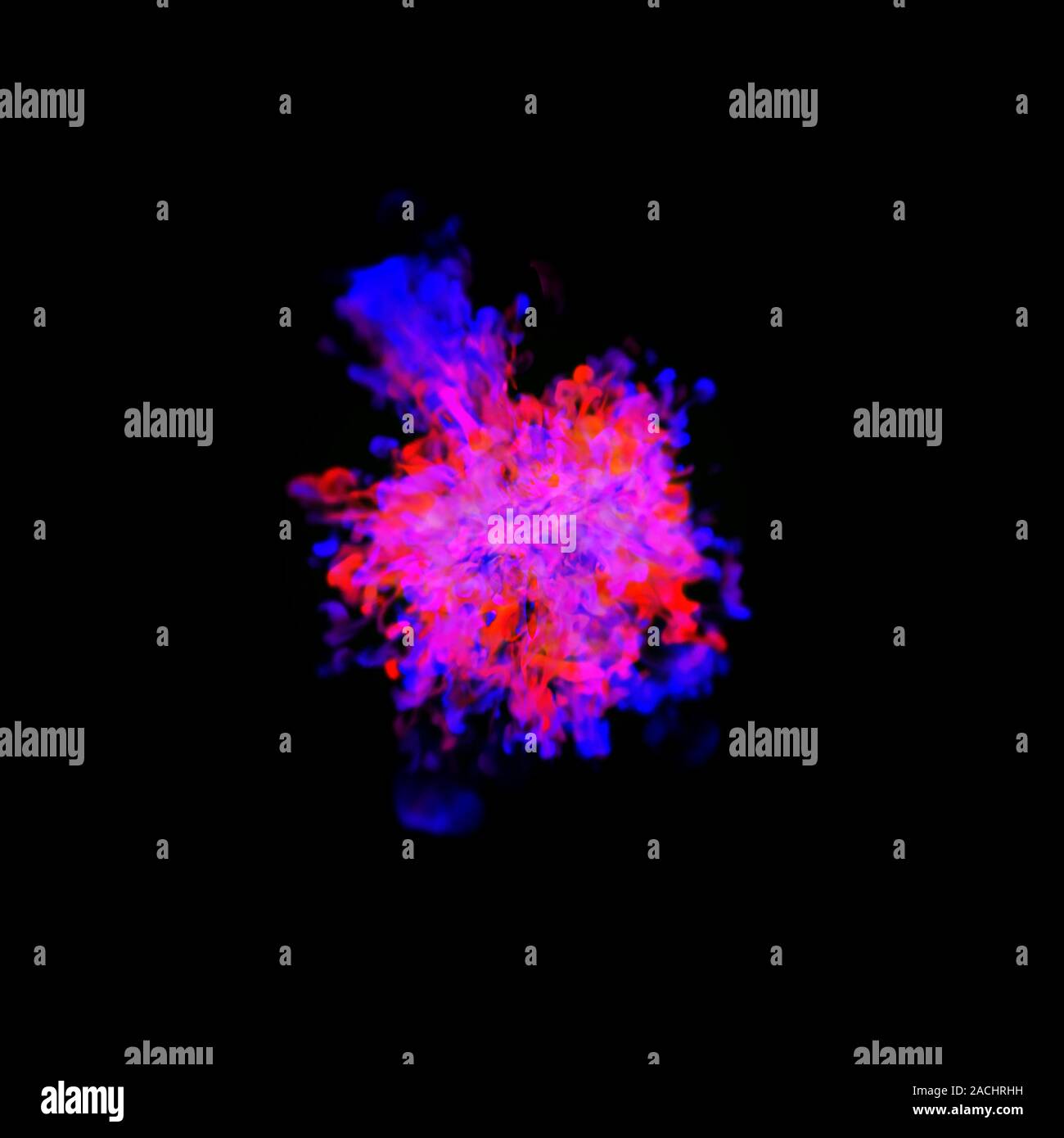 Supernova explosion. 3D supercomputer simulation of a supernova ...