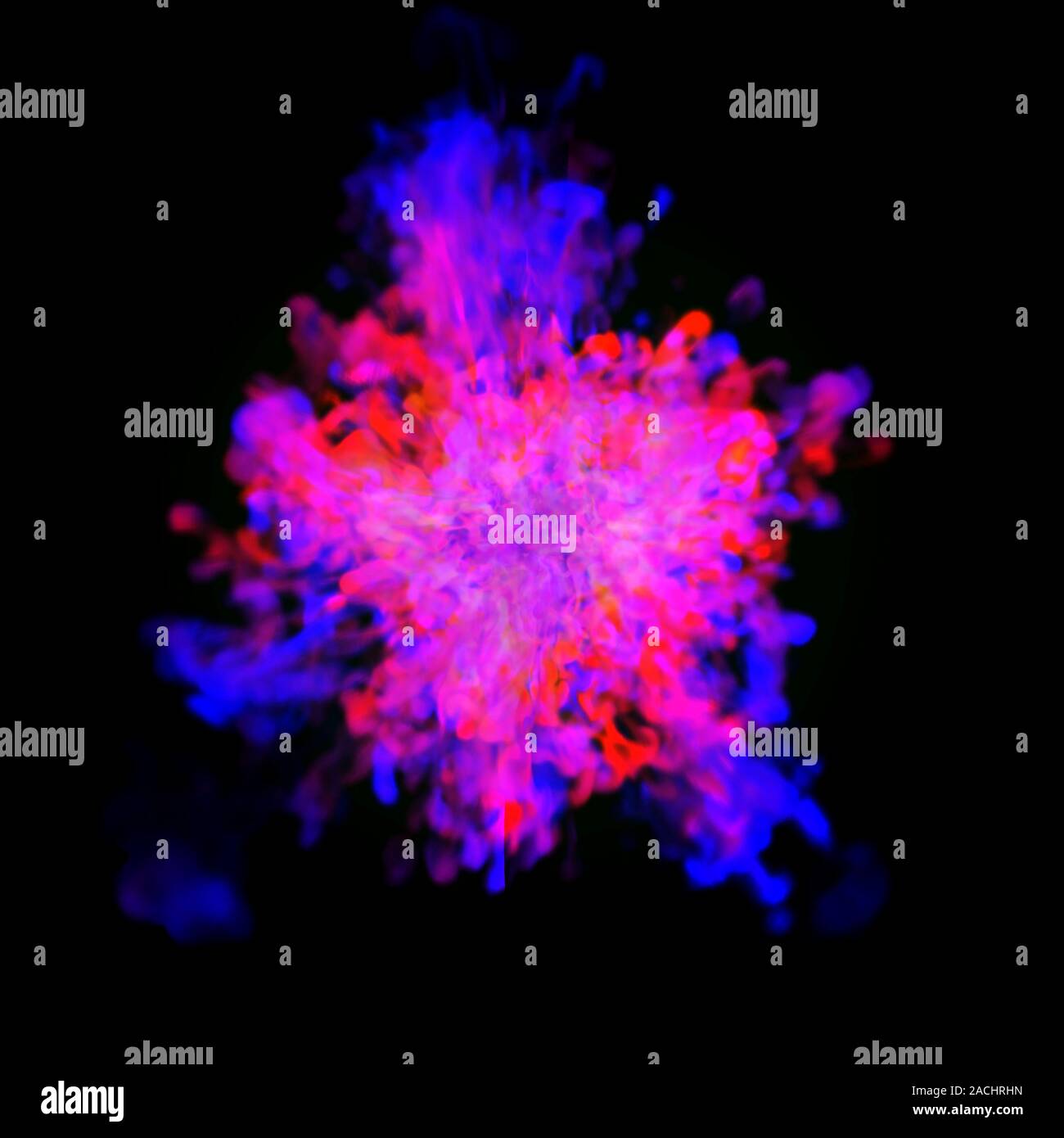Supernova explosion. 3D supercomputer simulation of a supernova ...