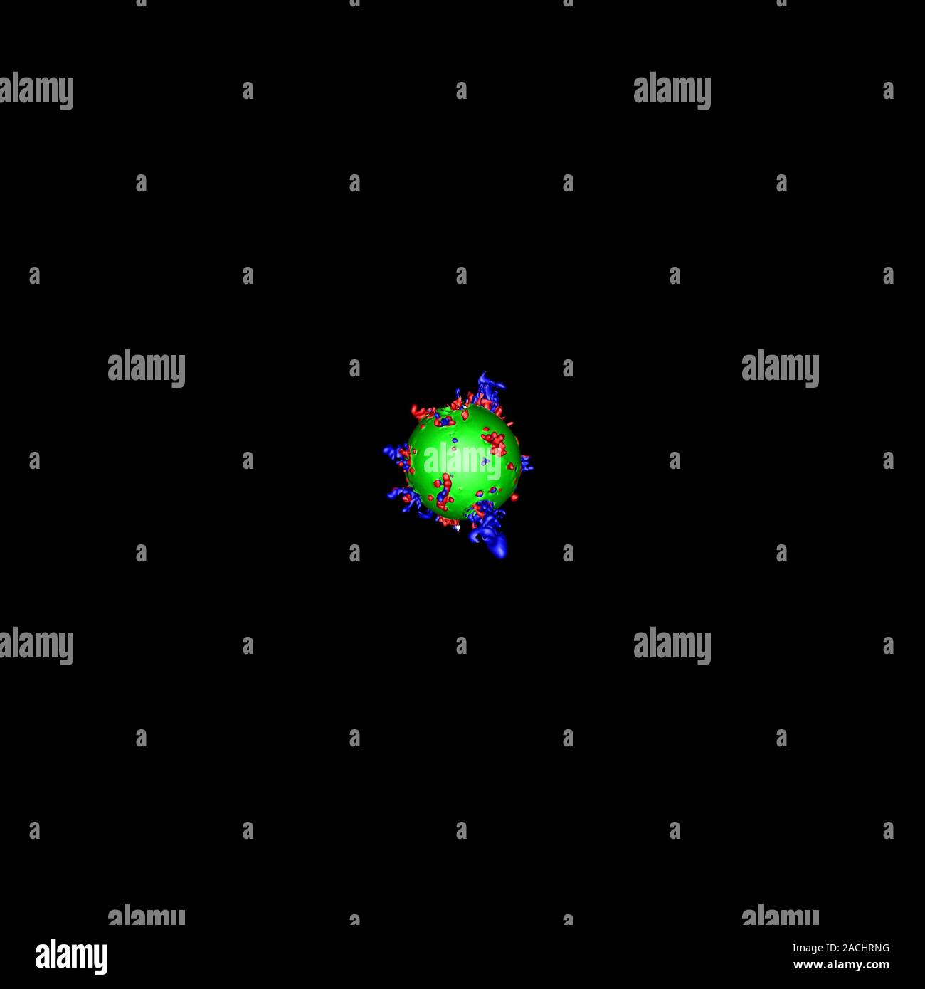 Supernova explosion. 3D supercomputer simulation of a supernova ...