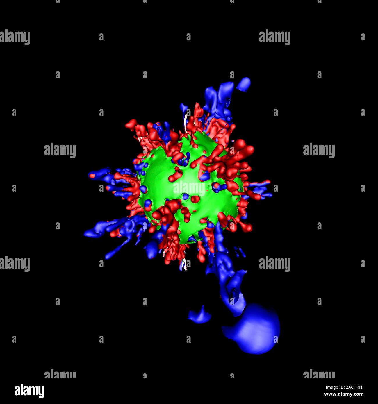 Supernova explosion. 3D supercomputer simulation of a supernova ...