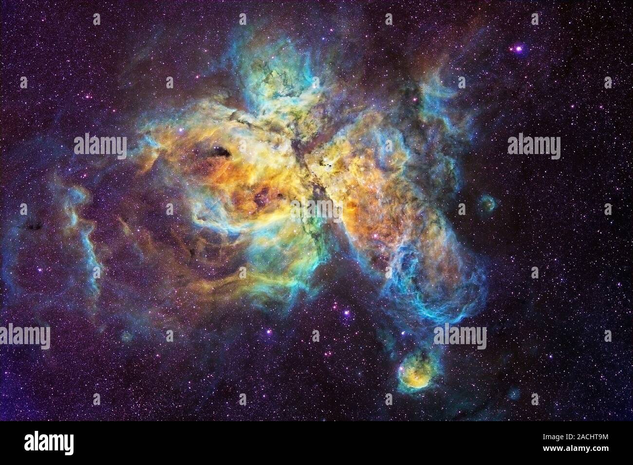 Eta Carinae Nebula (NGC 3372), optical image. This nebula (a vast cloud of dust and gas ...