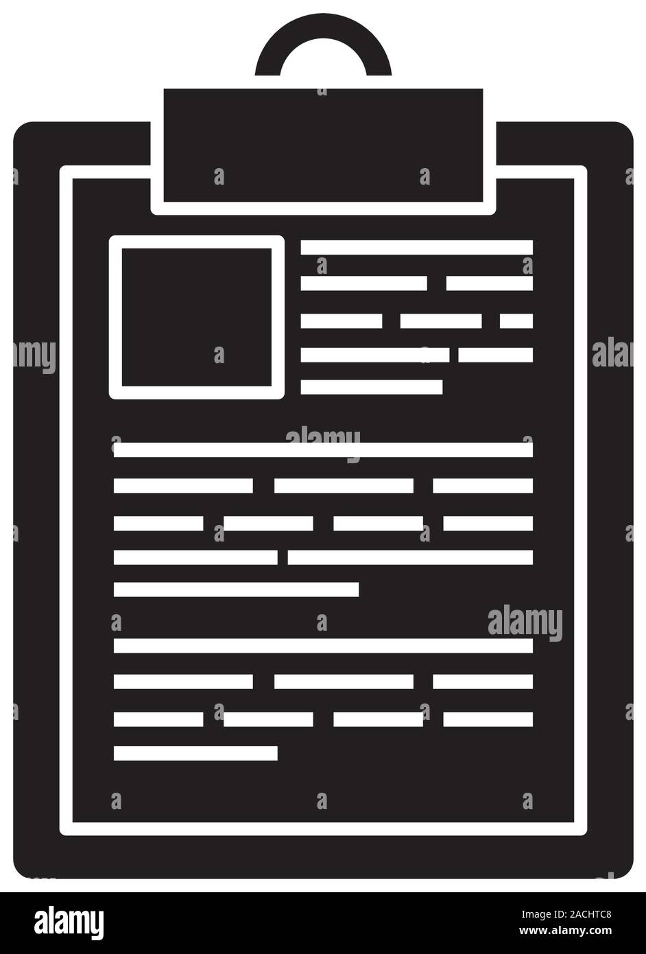 silhouette of clipboard with paper document isolated icon Stock Vector ...