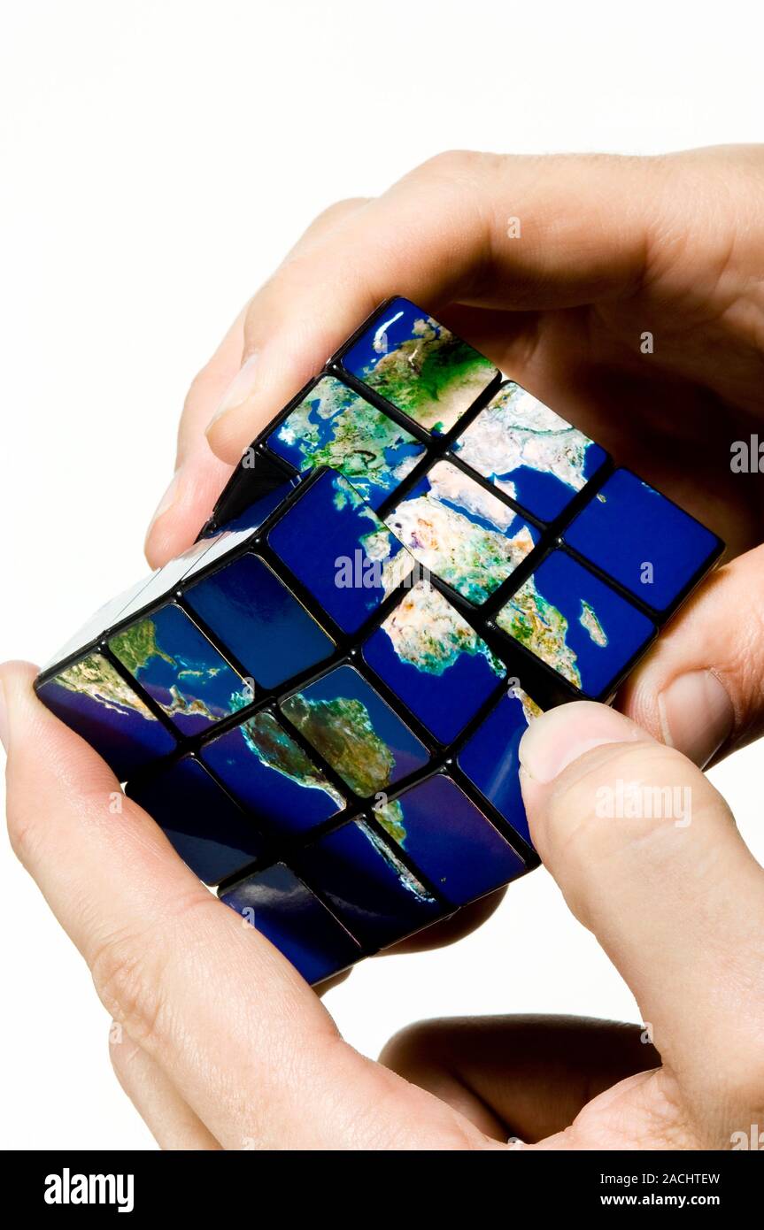 Fixing the planet, conceptual artwork. Image representing solving the ...