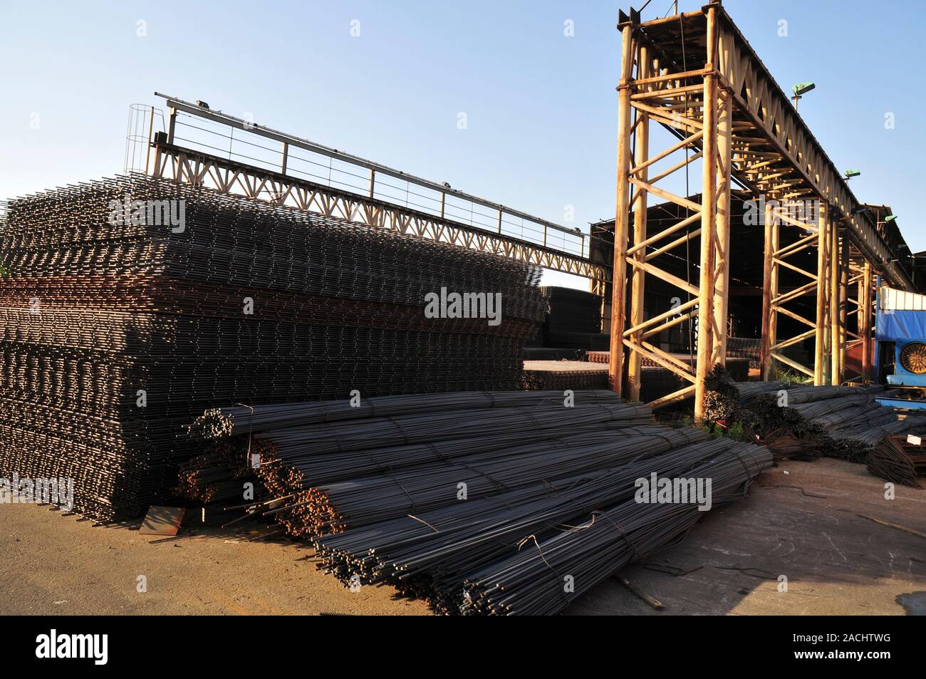 Israel, Haifa Bay Industrial zone, a steel and iron recycling complex ...