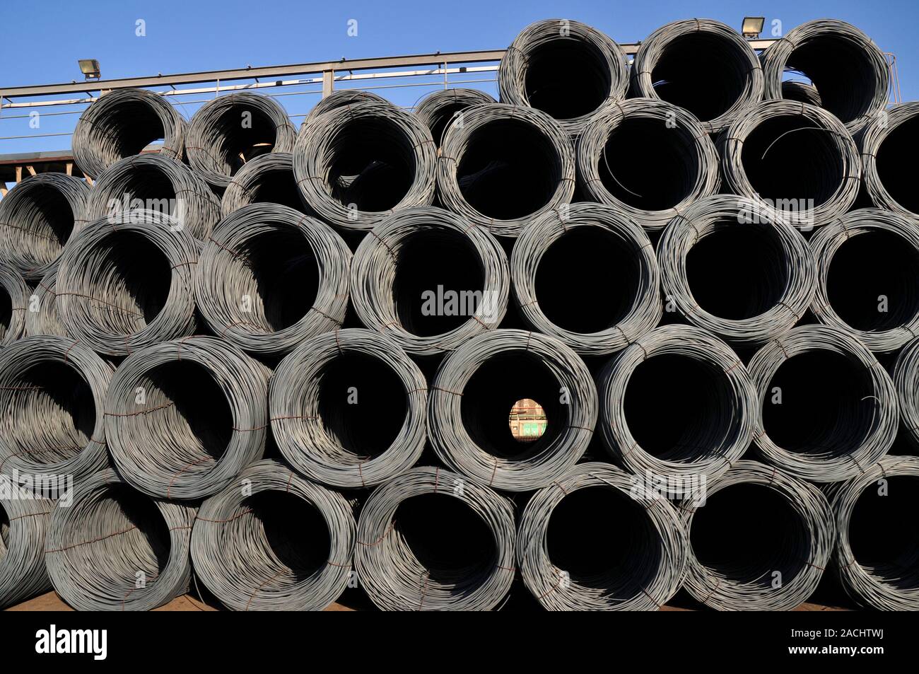 Israel, Haifa Bay Industrial zone, a steel and iron recycling complex ...