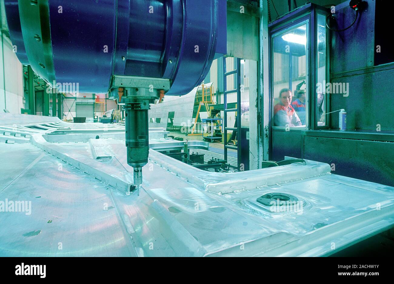 High-speed train production. Panel of a TGV (high speed French train ...