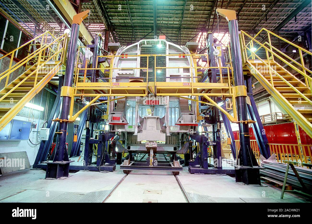 High-speed train production. TGV (high speed French train) carriage on ...