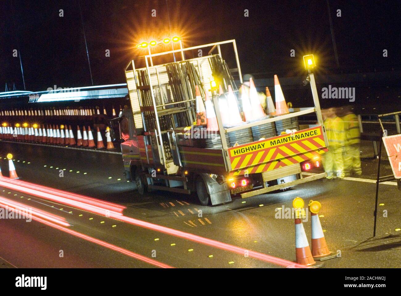 Motorway Lane Closure Vehicle Traffic Management Vehicle Being Used To