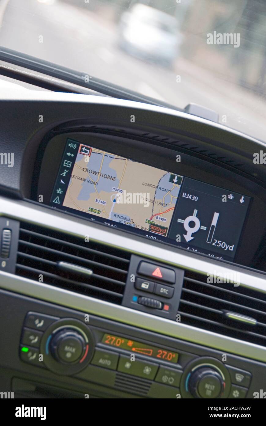 Car satellite navigation system. Satellite navigation systems use ...