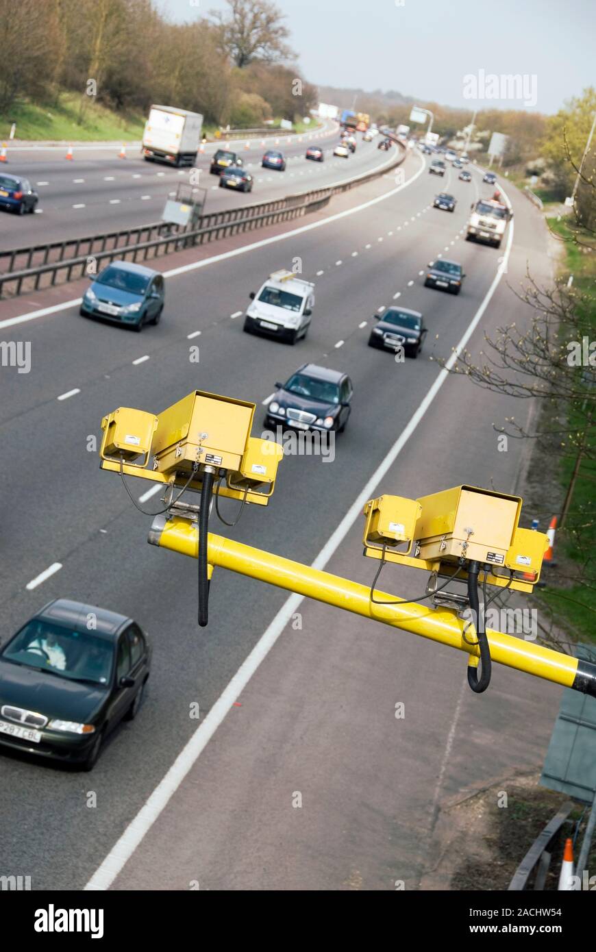 Motorway speed cameras. SPECS (Speed Check Services) average speed ...